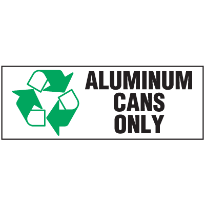 Aluminum Cans Only Recycling Label | Emedco