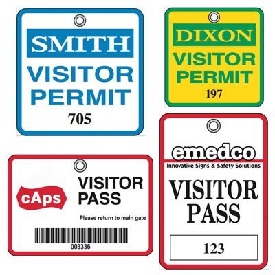 Custom Worded Visitor Badges, Custom Plastic Badges | Emedco