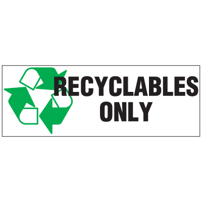 Recyclables Only Recycling Label | Emedco