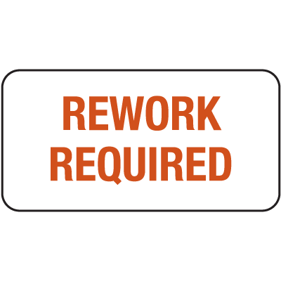 Rework Required ISO 9000 Labels | Emedco