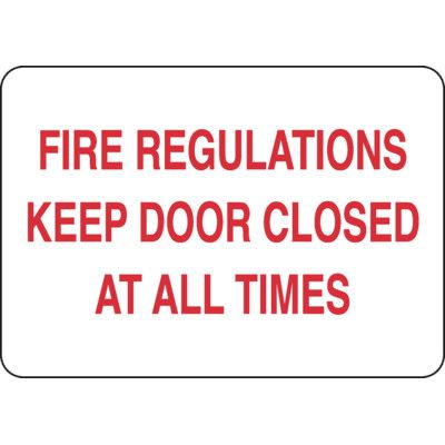Fire Regulation Sign - Keep Door Closed | Seton