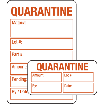 ISO 9000 Quarantine Labels | Seton