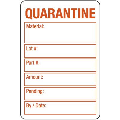 ISO 9000 Quarantine Labels | Seton