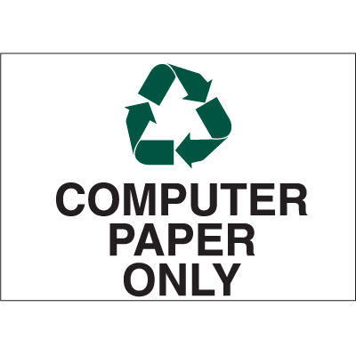 Recycling Labels - Computer Paper Only|Seton Canada | Seton.ca