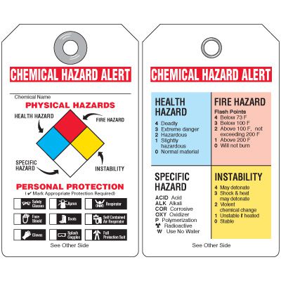 NFPA Tags - Chemical Hazard Alert|Seton Canada | Seton.ca