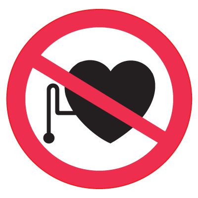 ISO Prohibition Labels - No Pacemakers | Emedco