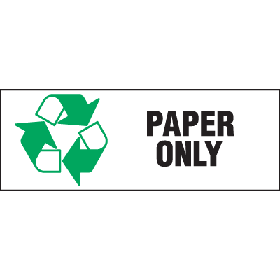 Recycling Labels - Paper Only | Recycle Labels | Seton