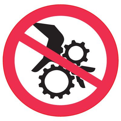 ISO Prohibition Labels - Pinch Point, ISO Safety Labels | Emedco