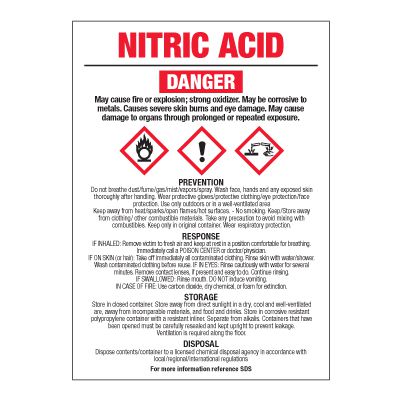 GHS Chemical Labels - Nitric Acid, GHS Labels | Emedco
