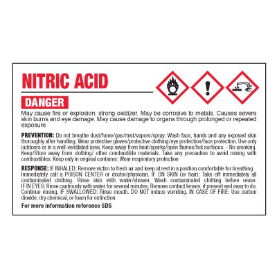 GHS Chemical Labels - Nitric Acid, GHS Labels | Emedco