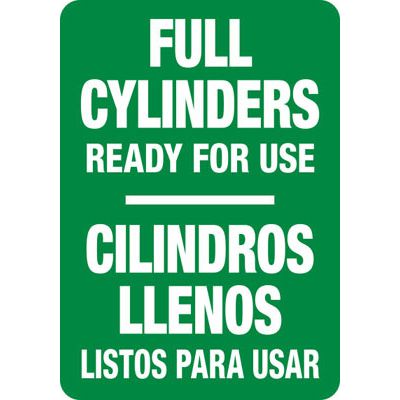 Bilingual Full Cylinders - Industrial Cylinder Sign | Seton | Seton