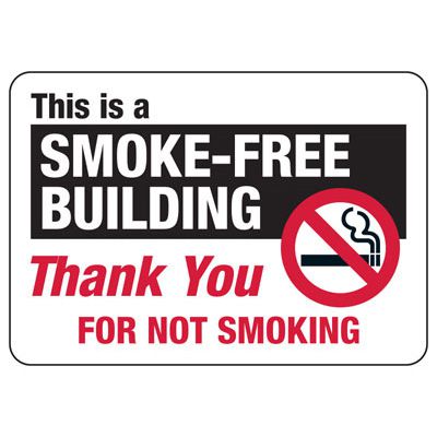 This Is A Smoke-Free Building Sign | Emedco
