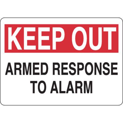 Security Alarm Signs - Armed Response To Alarm | Emedco