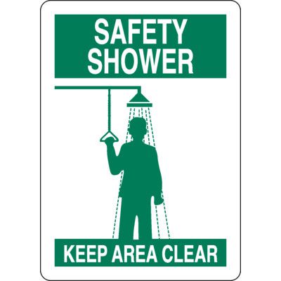 Safety Shower Keep Area Clear Sign | Emedco