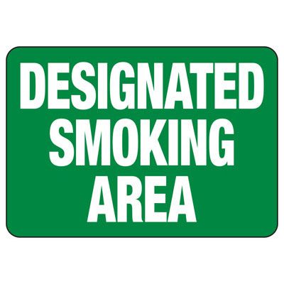 Designated Smoking Area - Industrial Smoking Signs | Seton | Seton
