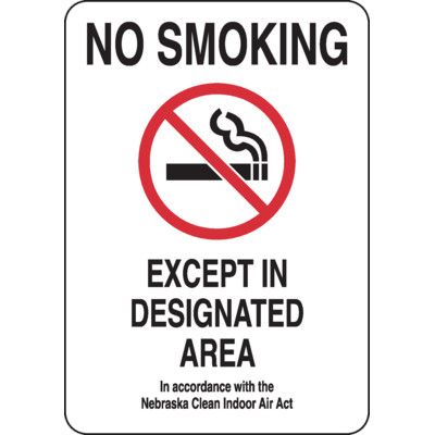 Standard No Smoking Signs | OSHA Compliant Smoking Area Signs | Emedco
