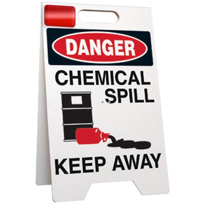 Danger Chemical Spill Keep Away Portable Floor Stand | Emedco