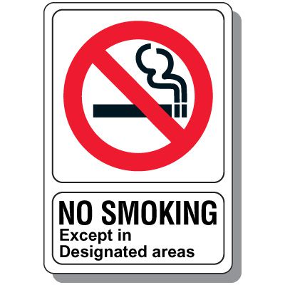 Designated Smoking Area Signs | Clearly Mark Smoking Zones | Emedco