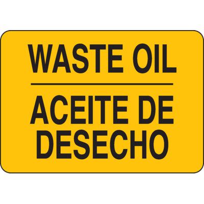 Bilingual Waste Oil Sign | Emedco