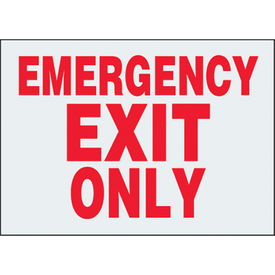 Reflective Emergency Exit Only Label | Emedco