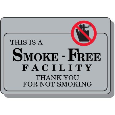 Smoke-Free Facility Thank You For Not Smoking Sign | Emedco