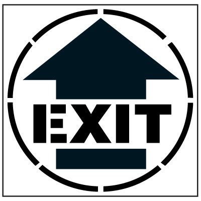 Exit Arrow Floor Stencil | Plastic Stencils.com | Emedco