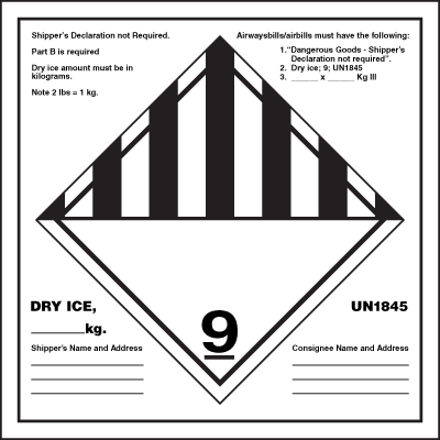 Dry Ice DOT Label | UN1845 | Seton
