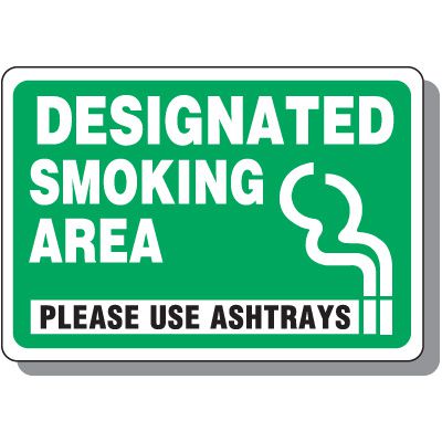 Designated Smoking Area Signs | Clearly Mark Smoking Zones | Emedco