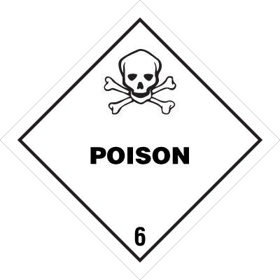 DOT Poison Hazard Class 6 Material Shipping Labels | Seton