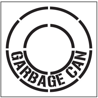 Floor Stencils - Garbage Can | Seton