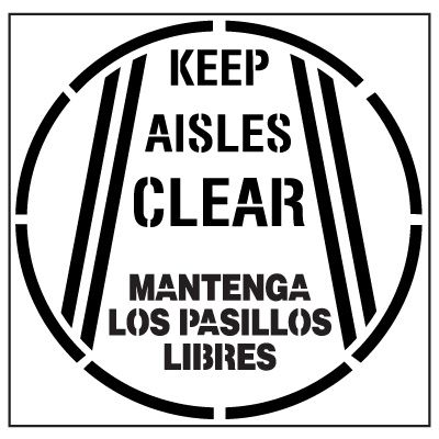 Floor Stencils - Keep Aisles Clear Mantenga Los Pasillos Libres|Seton ...