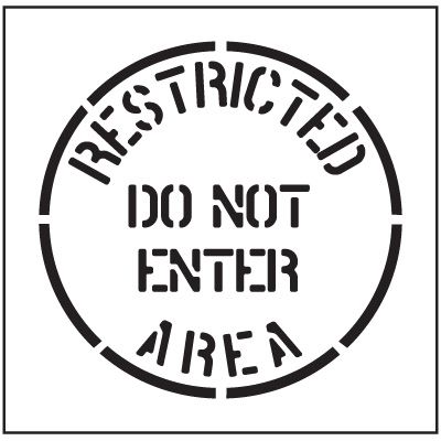 Floor Stencils - Restricted Area Do Not Enter | Emedco