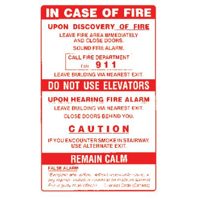Fire Emergency Labels from Seton.ca, Stock items ship TODAY, Custom ...