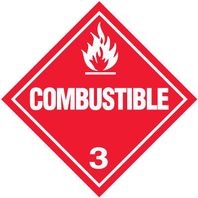 Combustible 3 D.O.T. Placards | Emedco