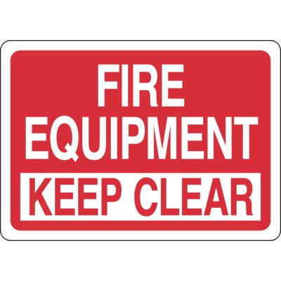 Fire Equipment Keep Clear Safety Sign | Emedco