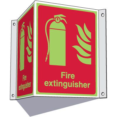 3-Way Fire Extinguisher w/Flame Sign | Seton