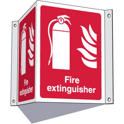 3-Way Fire Extinguisher w/Flame Sign | Seton
