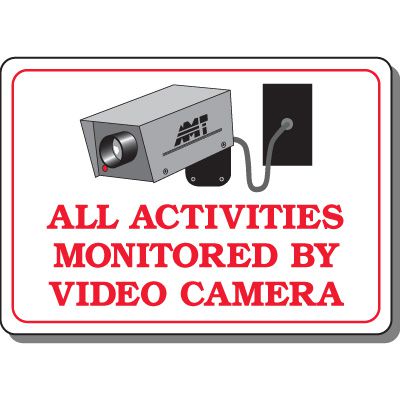 Monitored By Video Camera Interior Sign | Emedco