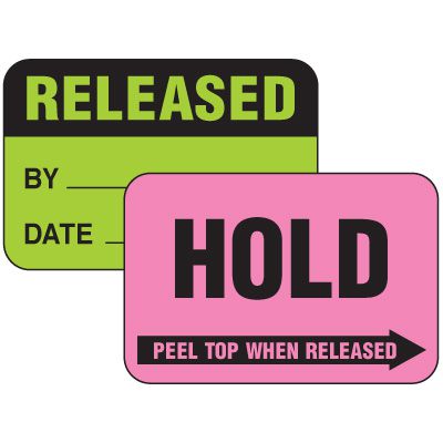 2-Part Write-On Status Label - Hold & Released | Seton