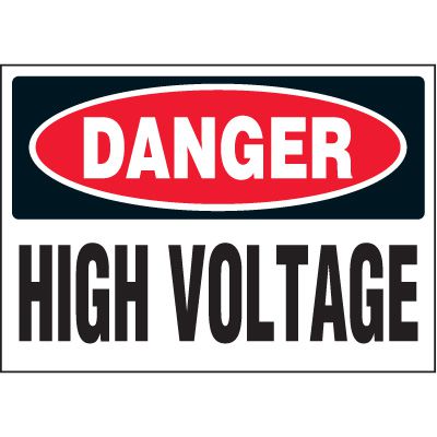Danger High Voltage Jumbo Electrical Label | Emedco