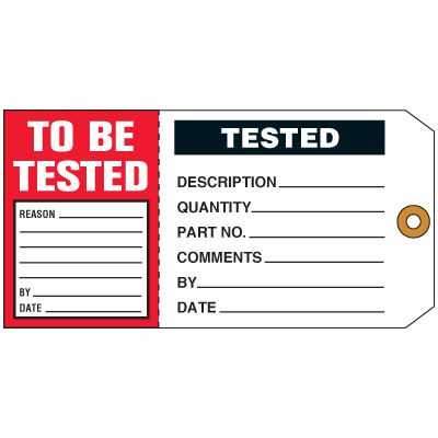 Tested /To Be Tested 2-in-1Status Tag | Seton | Seton