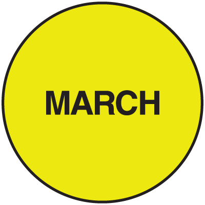 Fluorescent March Dot Labels, Color-Coded Inventory Labels | Emedco