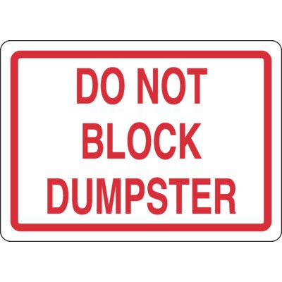 Trash & Recycling Signs | Dumpster & Waste Disposal Signage | Seton