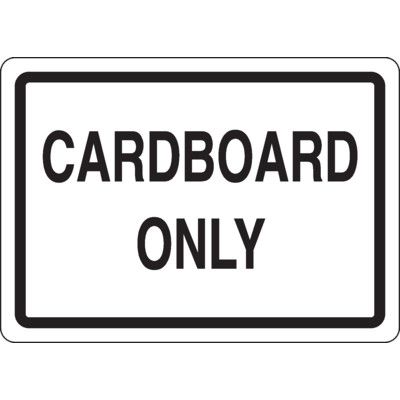 Dumpster Signs- Cardboard Only | Seton
