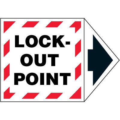 2-Part Arrow Labels - Lock-Out Point, Lockout Labels | Emedco