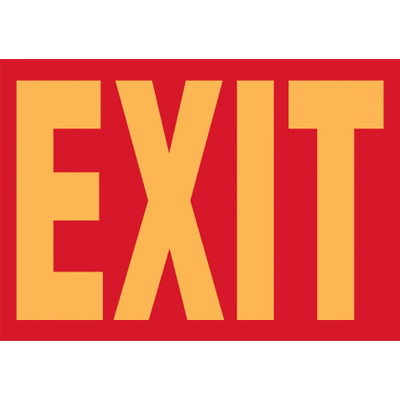 Fluorescent Glow Emergency Exit Labels | Emedco