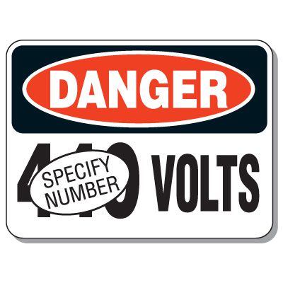 Semi-Custom Giant Electrical Signs - Danger Volts|Seton Canada | Seton.ca