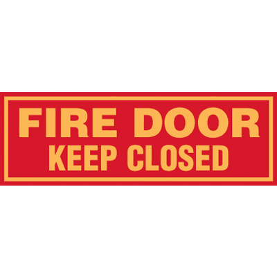 Fluorescent Glow Fire Door Labels | Emedco