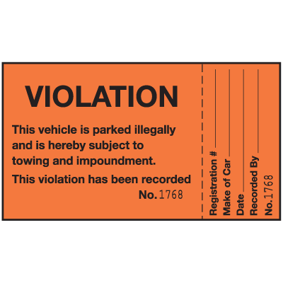 Illegal Parking Violation Labels | Seton