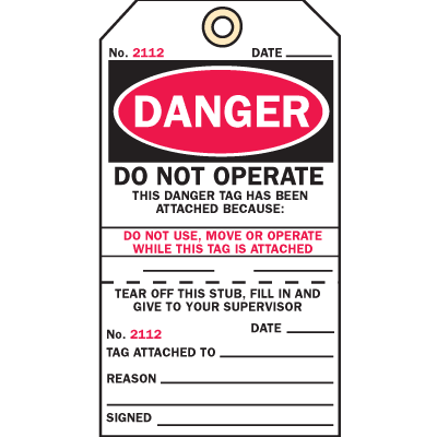 2-Part Production Status Tags - Danger | Seton